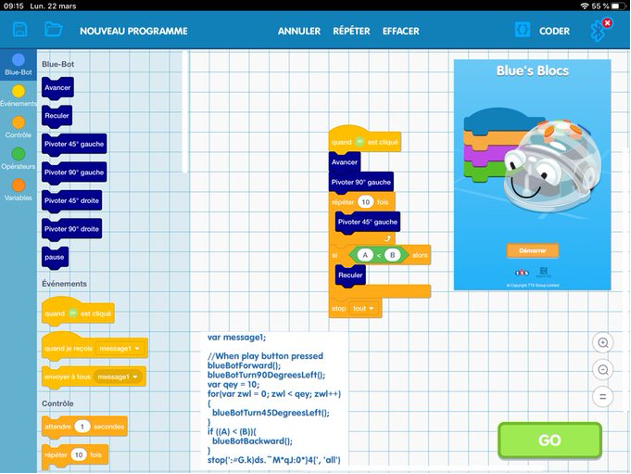 Une nouvelle application pour programmer Blue-Bot : BLUE’S BLOCS ...
